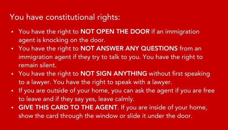 No matter your immigration status, you are protected by the U.S ...